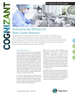 Improving the Efficacy of Root Cause Analysis | PDF