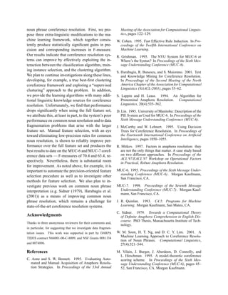 Improving Machine Learning Approaches to Coreference Resolution | PDF