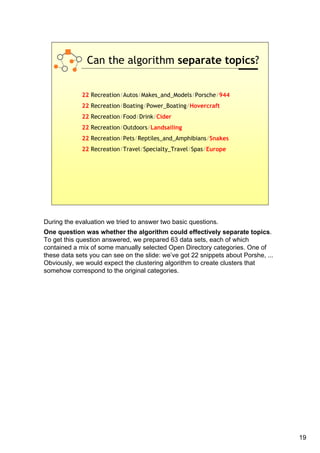 Improving Quality of Search Results Clustering with Approximate Matrix Factorisations | PPT