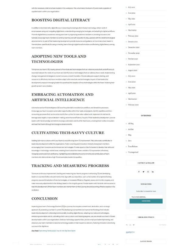 GUIDE TO IMPROVING YOUR TEAM’S TECHNOLOGY QUOTIENT (TQ) | PDF