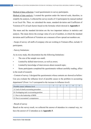 Improving accounting information system of universal Vietnam steel ...
