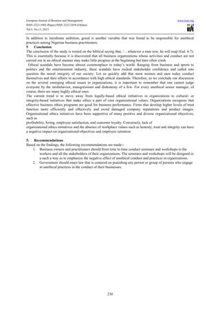 Improving and promoting ethical behavior in business relations | PDF