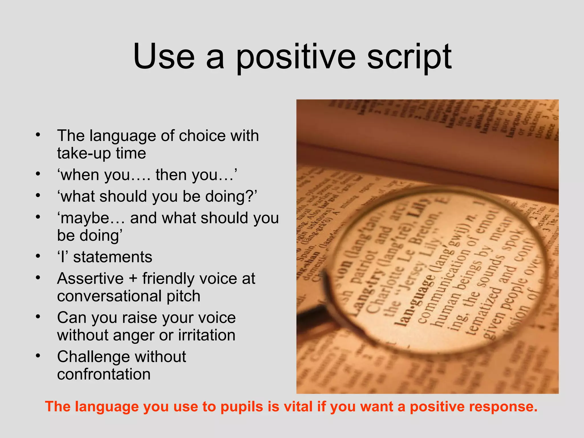 Improving behaviour for learning | PPT