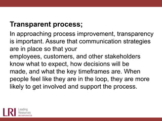 Improving Business Processes to Increase Efficiency | PPT