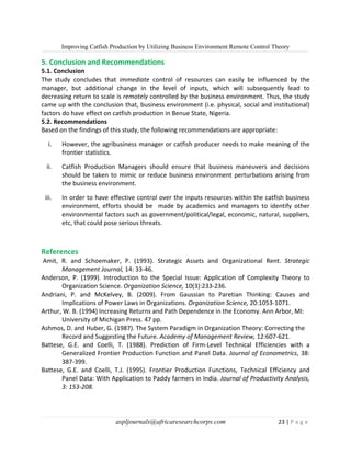 Improving Catfish Production By Utilizing Business Environment Remote ...