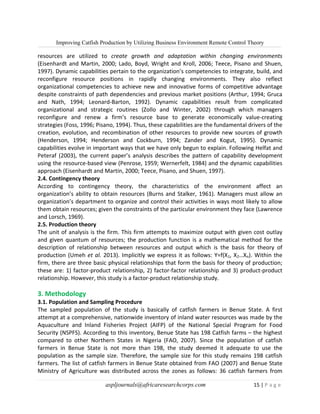 Improving Catfish Production By Utilizing Business Environment Remote ...