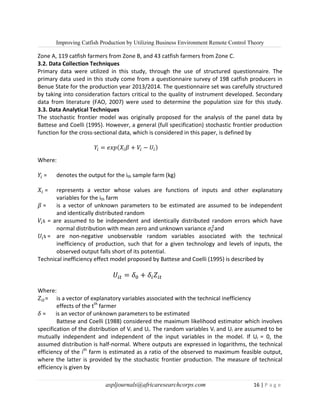 Improving Catfish Production By Utilizing Business Environment Remote ...