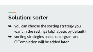 Improving code completion for Pharo | PPT