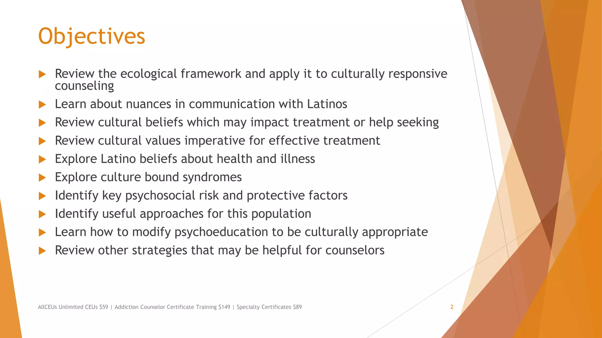 Improving Cultural Competence Counseling Hispanic/Latino Persons | PPTX