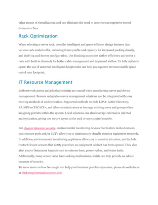 Improving Datacenter Performance through Capacity Planning – Netmagic | PDF