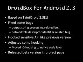 Improving DroidBox | PDF