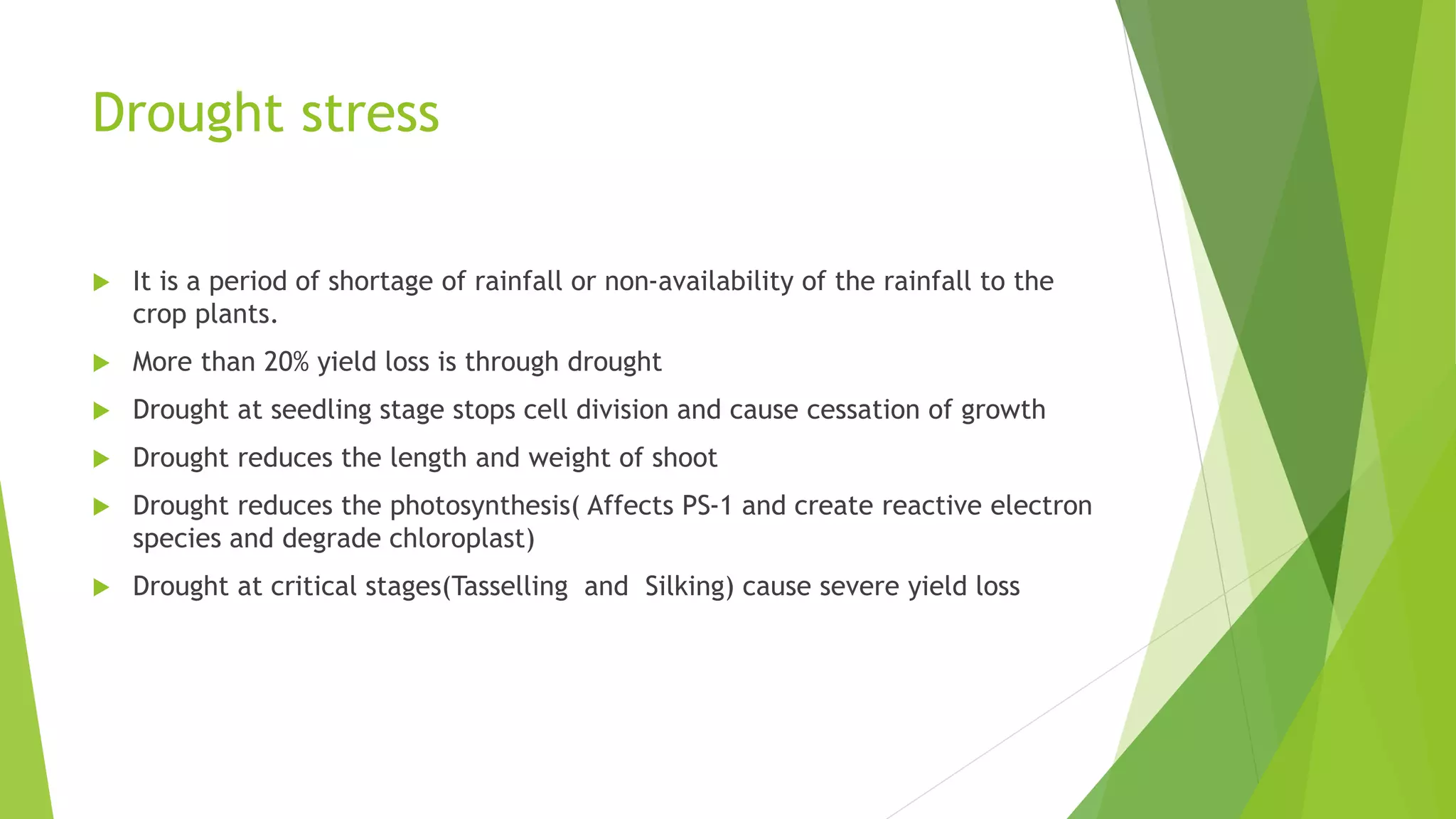 Improving drought tolerance in maize (zea mays) | PPT