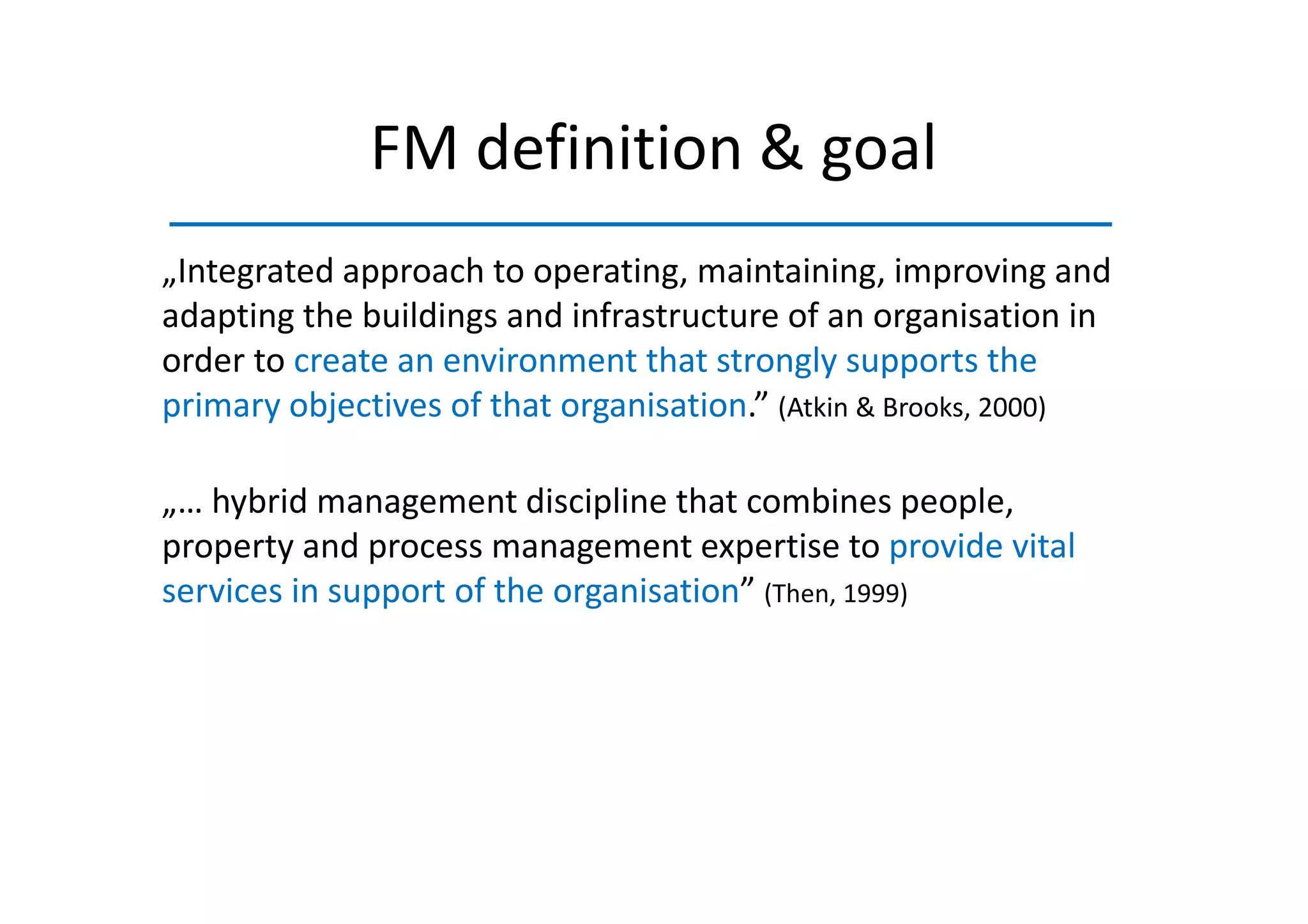 Improving effectiveness of managing fm performance | PPT