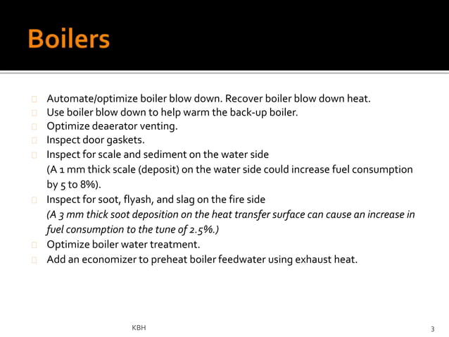 Improving Efficiency for Boiler and Steam System | PPTX | Power and ...