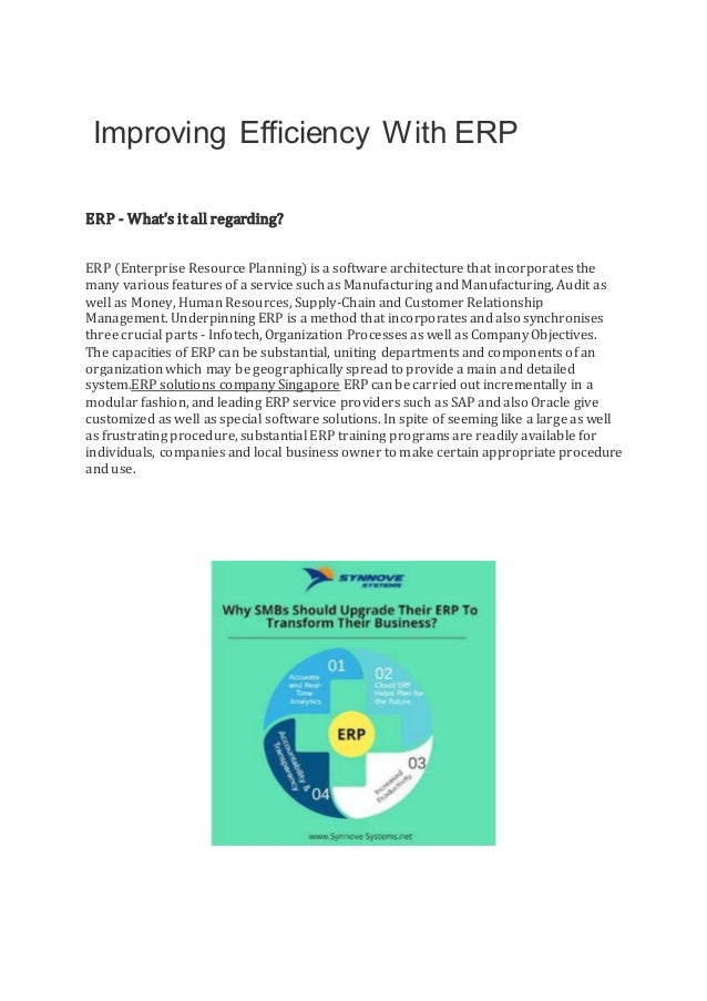 Improving efficiency with erp