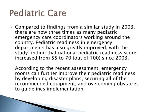 Improving Emergency Department Readiness for Pediatric Care | PPTX