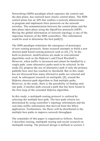 Improving End-to-End Network Throughput Using Multiple Best Pa.docx