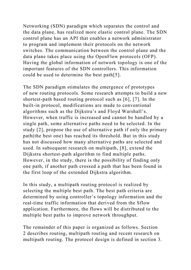 Improving End-to-End Network Throughput Using Multiple Best Pa.docx