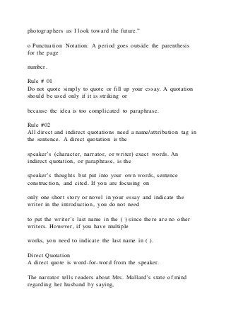 Improving Fiction Quoting Skills I Directed Learning Activ i | DOCX