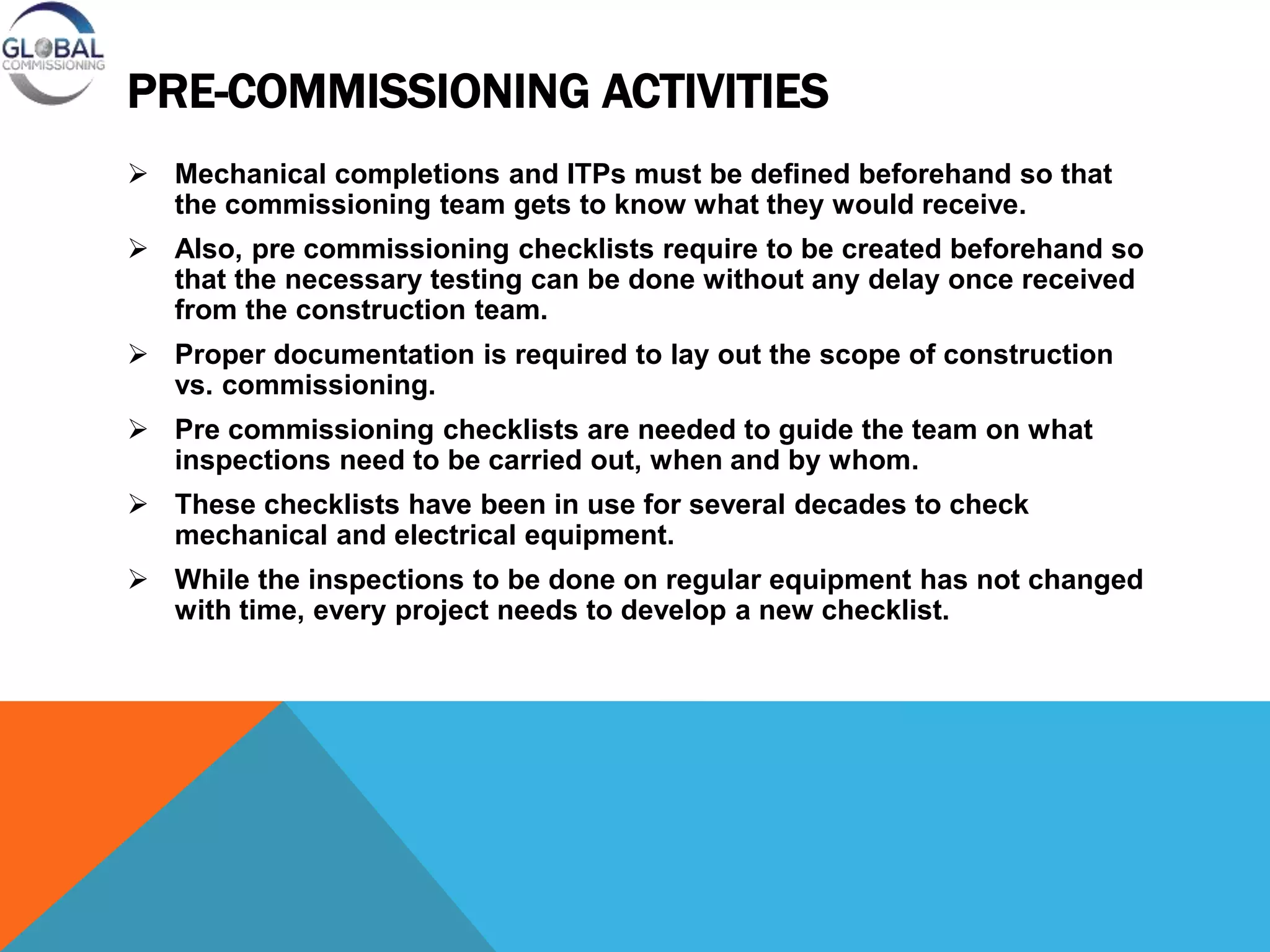 Improving Handover from Construction Phase to Commissioning Phase | PPTX
