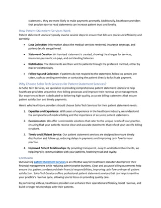 Improving Healthcare Efficiency with Professional Patient Statement Services | PDF