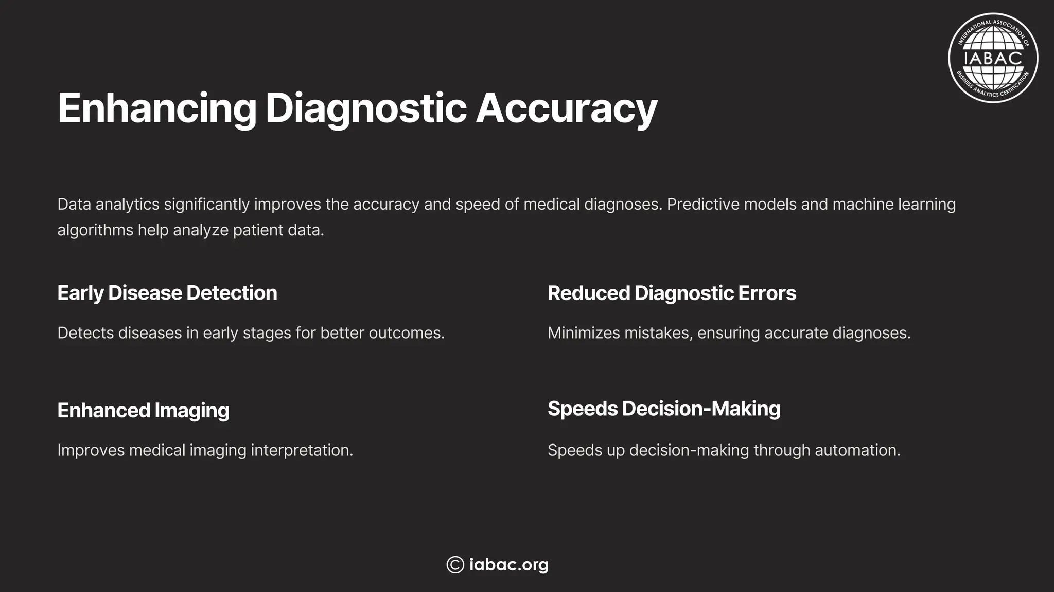 Improving Healthcare Outcomes Through Data Analytics | IABAC | PDF