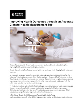 Climate-Health Measurement Tool and Preventive Health | PDF