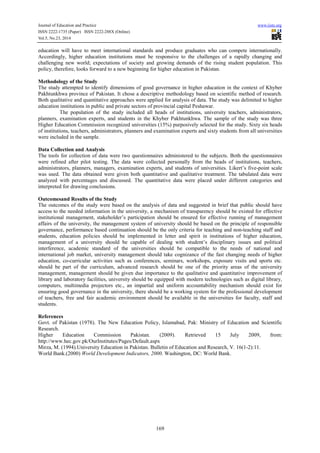 Improving higher educational management through good governance | PDF