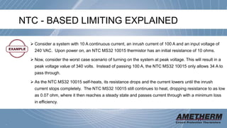 Limiting Inrush Current with NTC and PTC Thermistors | PPTX