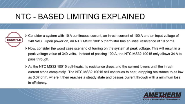 Limiting Inrush Current with NTC and PTC Thermistors | PPTX | Physics ...
