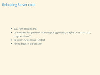 Improving iteration times through the reloading of code and data | PPT