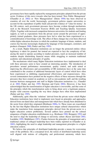 Improving leadership in higher education institutions | PDF