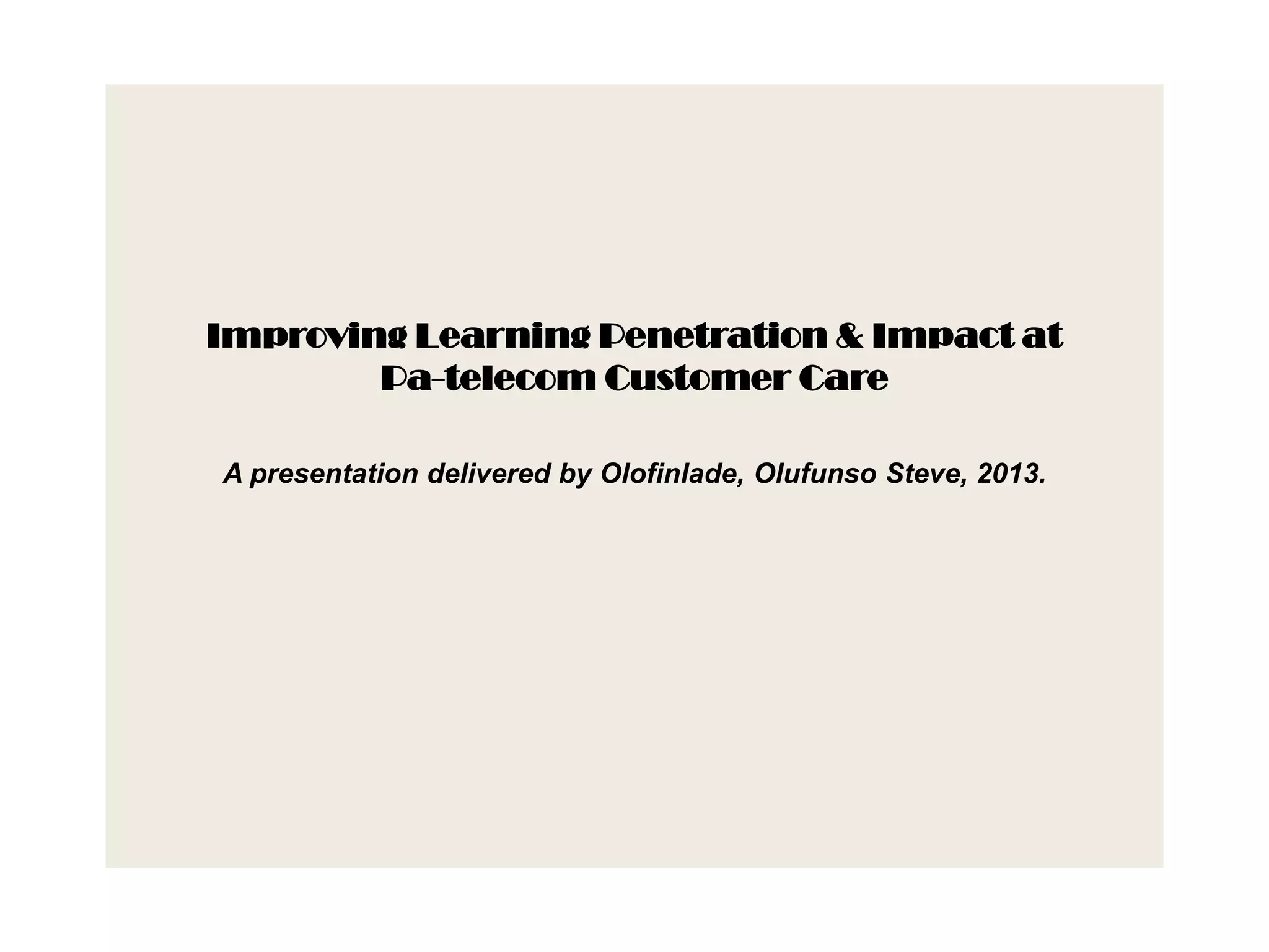 Improving learning implementation & impact telecoms | PDF