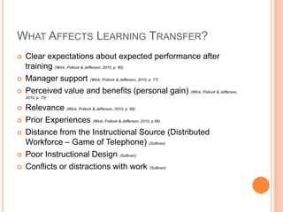 Improving learning transfer in the workplace | PPTX