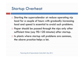 Improving life of supercalendar Cotton Rolls | PDF