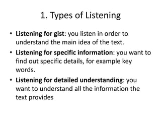 Improving listening comprehension | PPSX