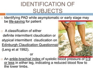 Improving maximum walking distance in early peripheral arterial disease ...