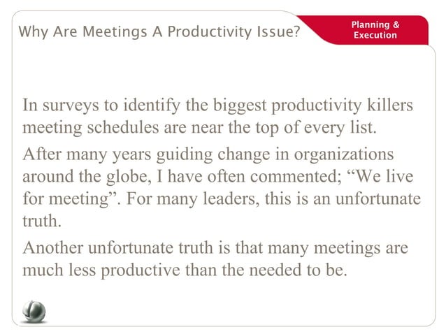 Improving Meetings and Meeting Productivity | PDF