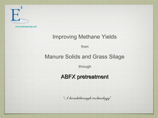 Improving methane yields from manure solids through pretreatment | PPT