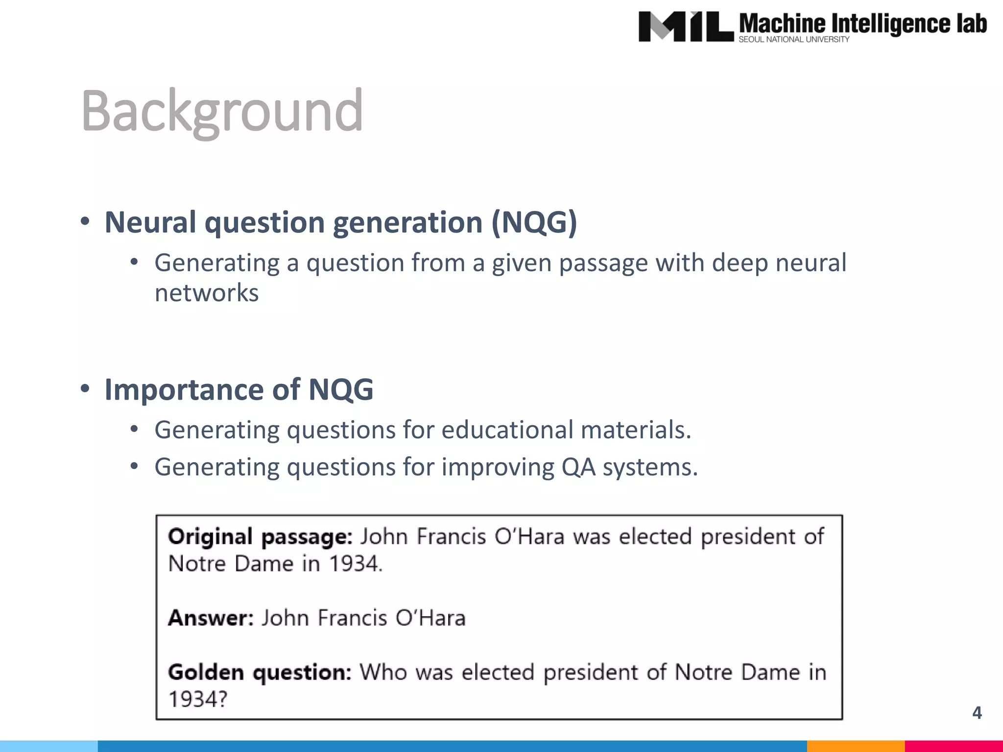 Improving Neural Question Generation Using Answer Separation Ppt