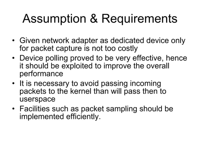 Improving Passive Packet Capture Beyond Device Polling Ppt