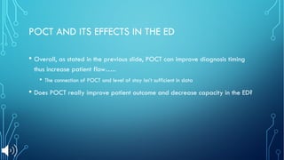 Improving patient flow and patient outcomes in the emergency department ...