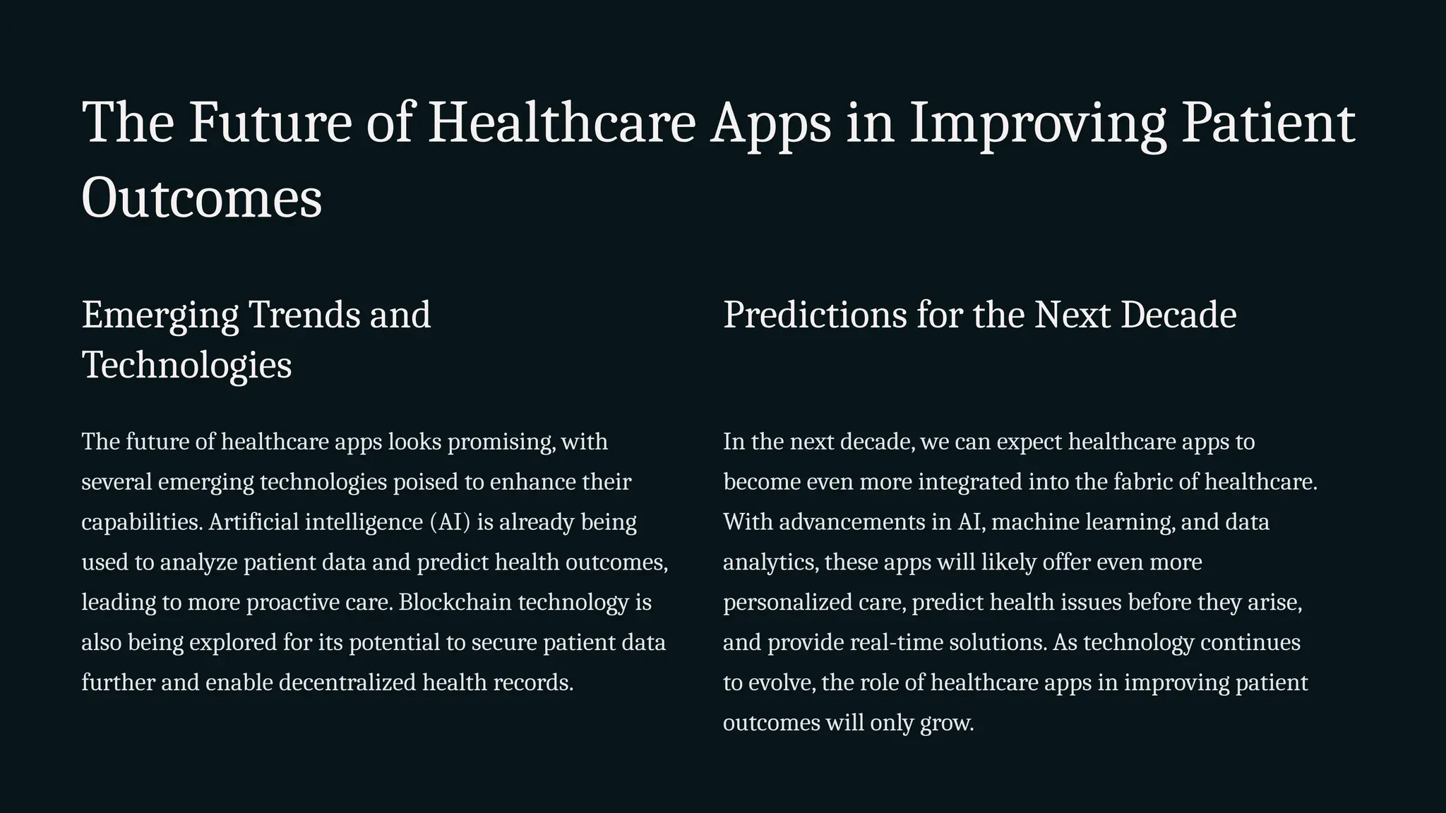 Improving Patient Outcomes with Advanced Healthcare Apps | PPTX