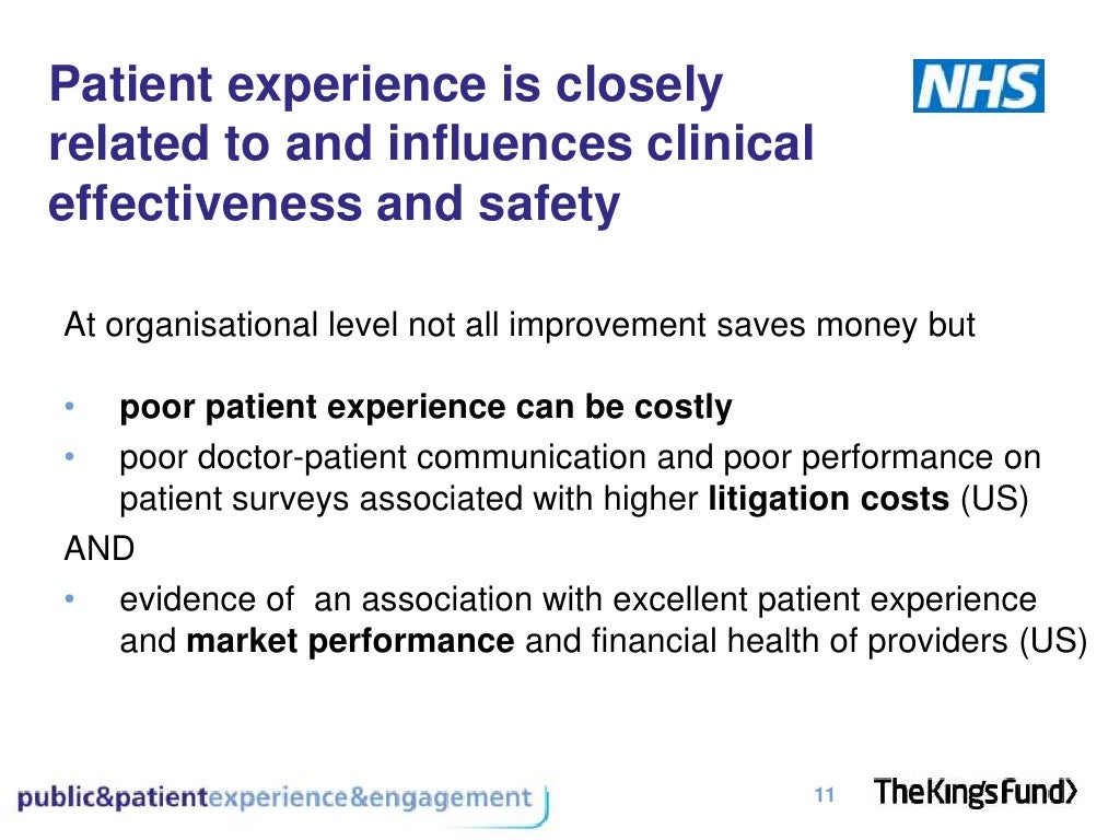 Improving patients' experiences Improving patients' experiences