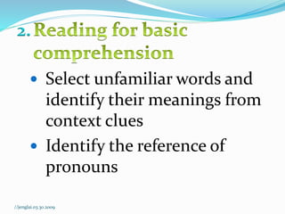 Improving performance in reading (TOEFL iBT Review) | PPT