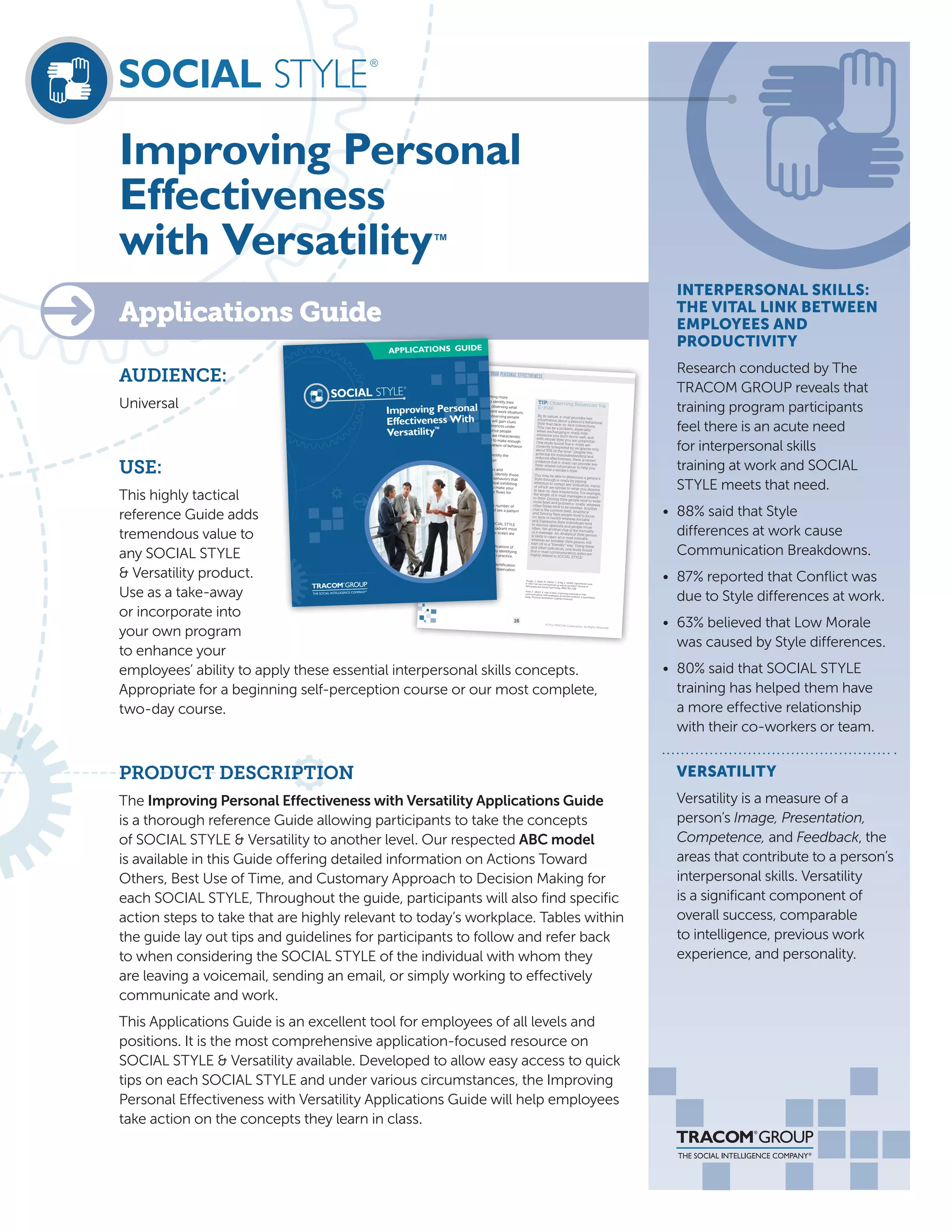 Improving personal effectiveness with versatility applications guide | PDF