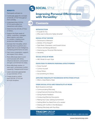 Improving personal effectiveness with versatility applications guide | PDF
