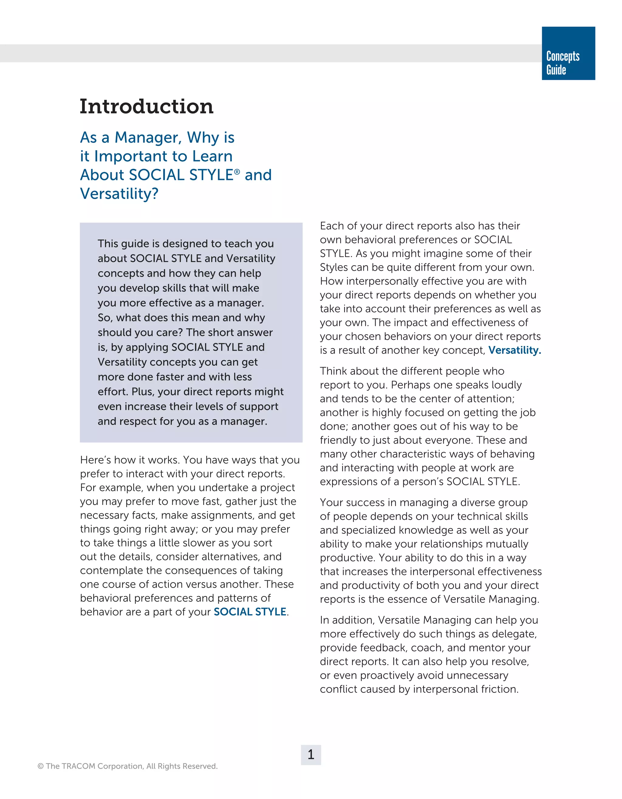 Improving personal effectiveness with versatility concepts guide and ...