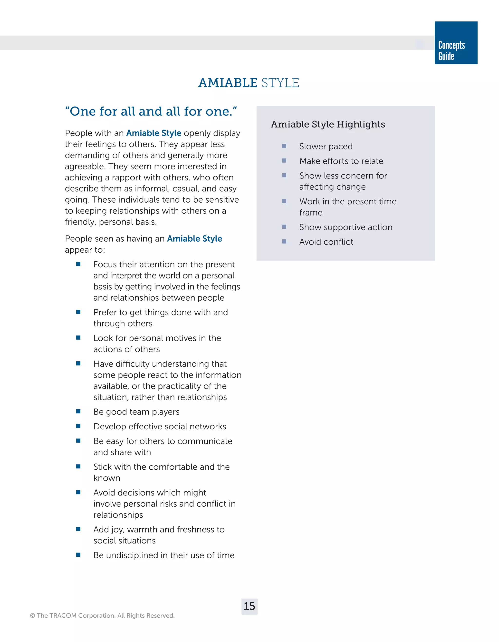 Improving personal effectiveness with versatility concepts guide and ...