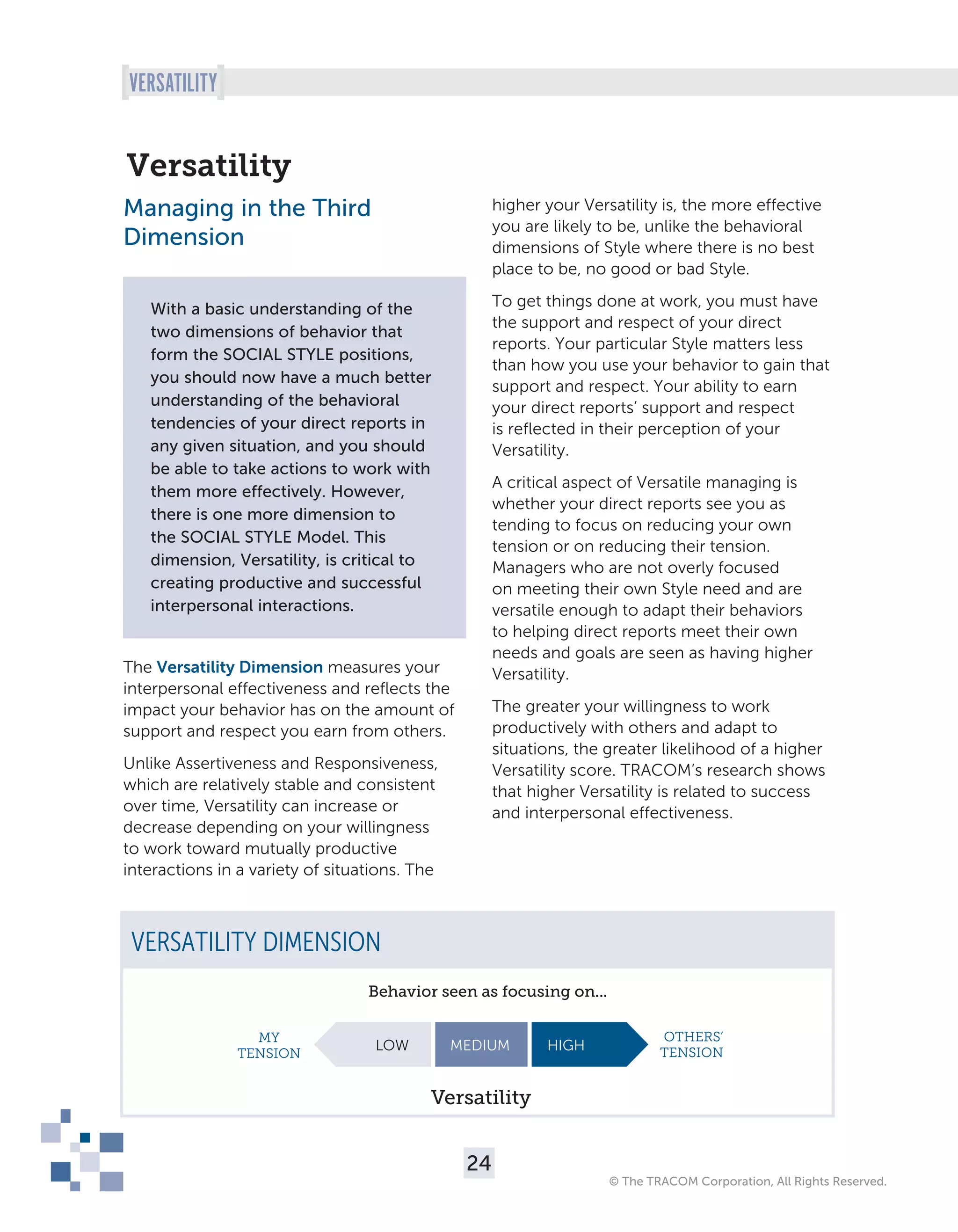 Improving personal effectiveness with versatility concepts guide and ...
